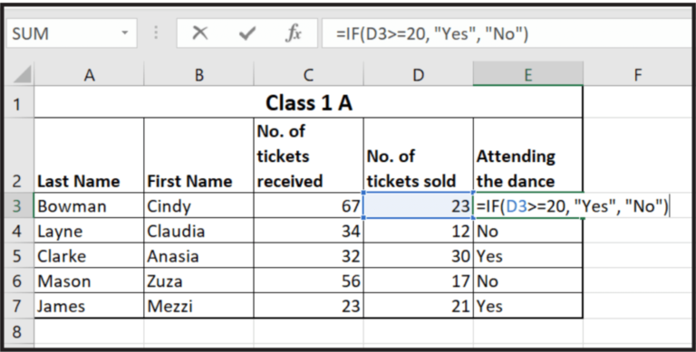 Excel Conditional Functions